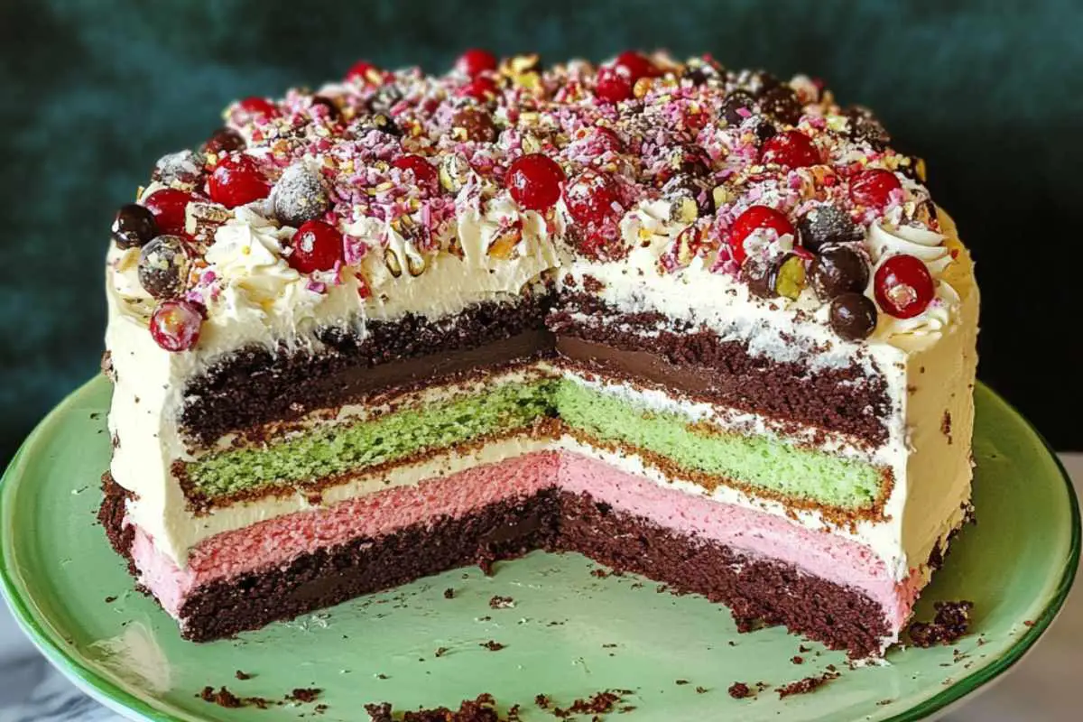 Italian Spumoni Cake: A Colorful, Creamy Celebration - Nouna's Kitchen